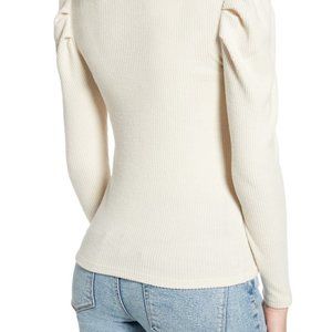 bp | Tops | Bp Cozy Puff Sleeve Top Ivory | Poshmark